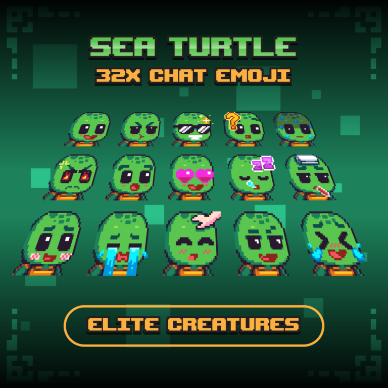 32x, 16x, Minecraft, Discord & Streamer Sea Turtle Emojis ...