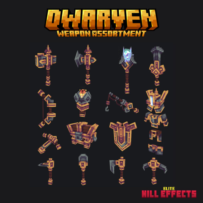 Dwarven Weapon Assortment + Kill-Effect - EliteCreatures - 3D Model Shop